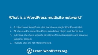 Introduction to WordPress Multisite Networks | PPTX