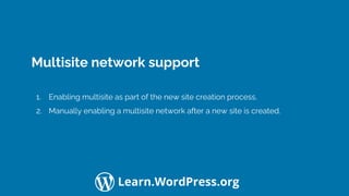 Introduction to WordPress Multisite Networks | PPTX