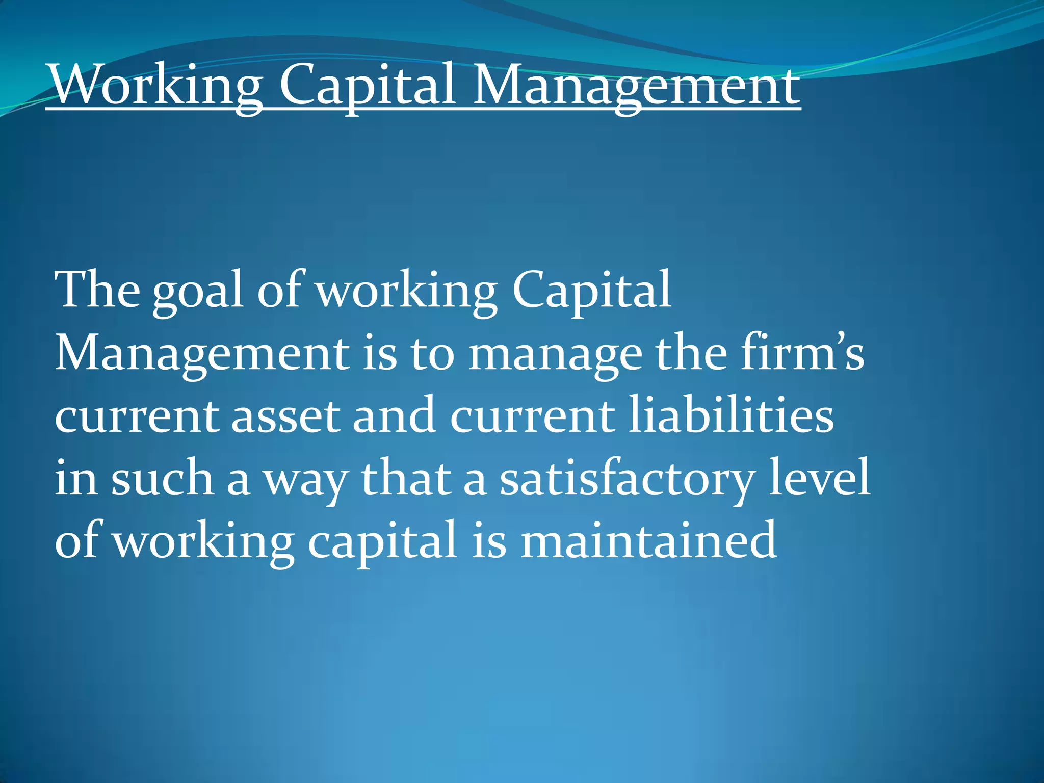 Introduction to working capital management | PPTX