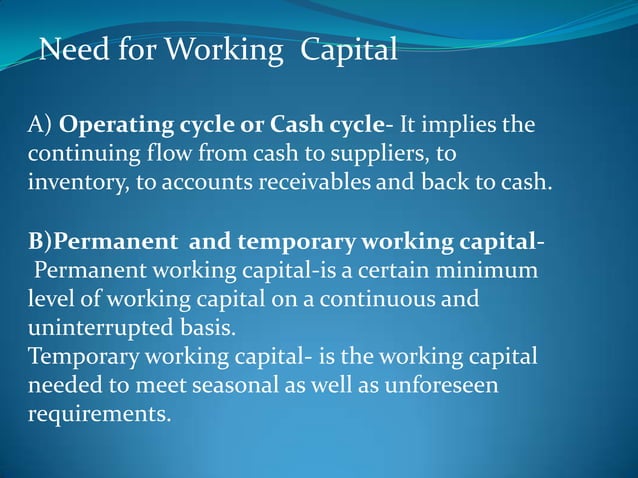 Introduction to working capital management | PPT