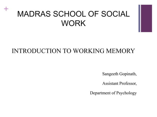 Introduction to working memory | PPT
