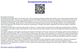 Introduction To Work Psychology | PDF