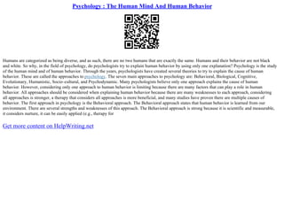 Introduction To Work Psychology | PDF