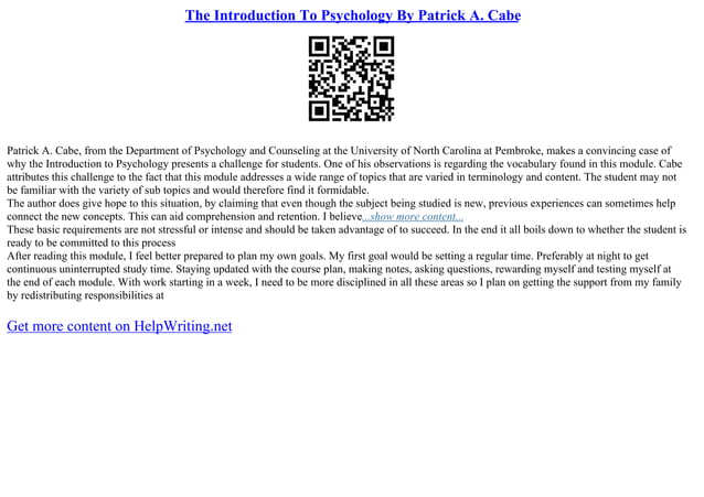 Introduction To Work Psychology | PDF