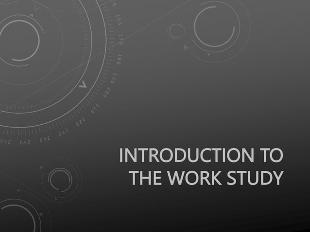 Introduction to Work Study .ppt | Mechanical and Industrial Engineering Industry | Industries