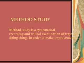 Introduction to work study | PPT | Business | Business and Finance