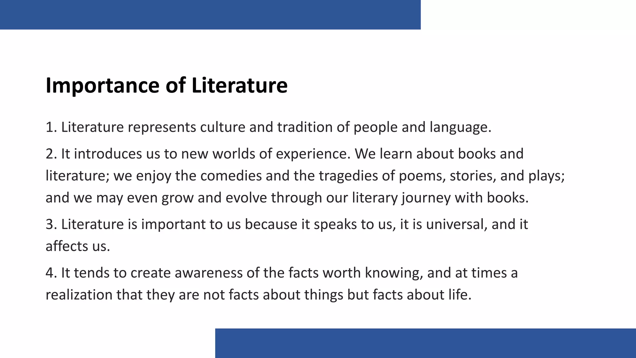 Introduction to world literature. | PPTX