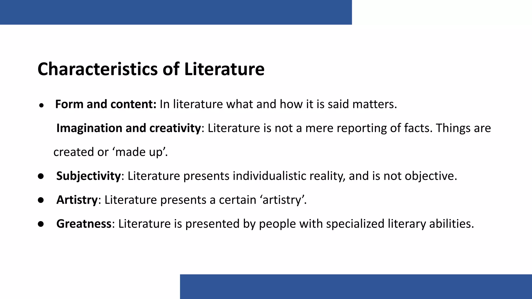 Introduction to world literature. | PPTX