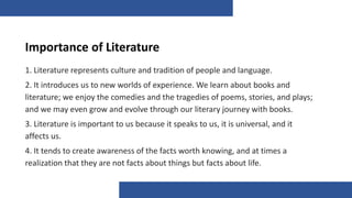 Introduction to world literature. | PPTX