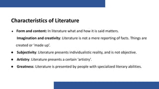 Introduction to world literature. | PPTX