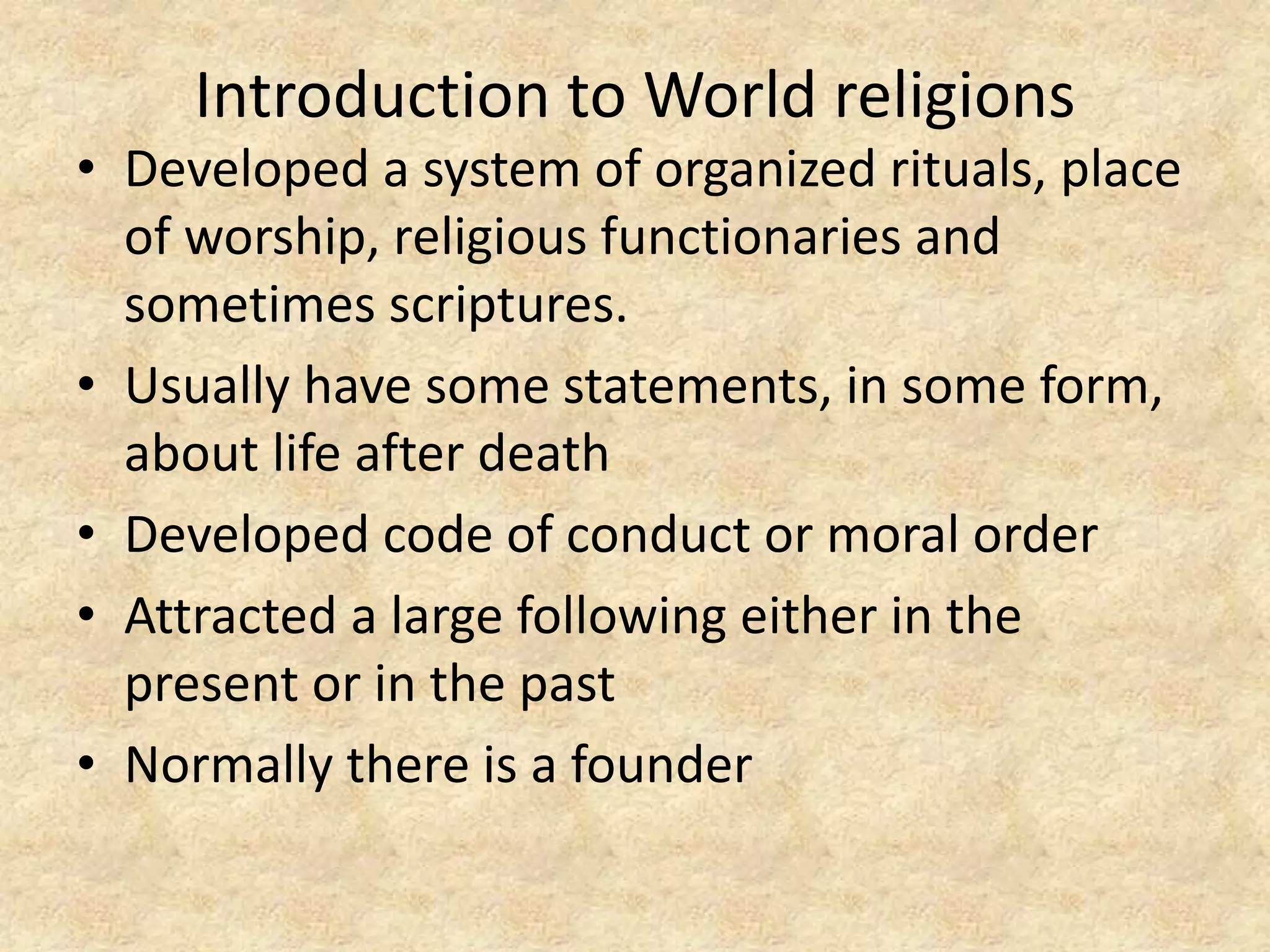 Introduction to world religions | PPTX
