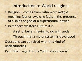 Introduction to world religions | PPTX