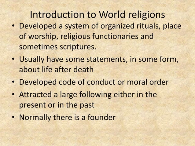 Introduction to world religions | PPTX