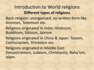 Introduction to world religions | PPTX