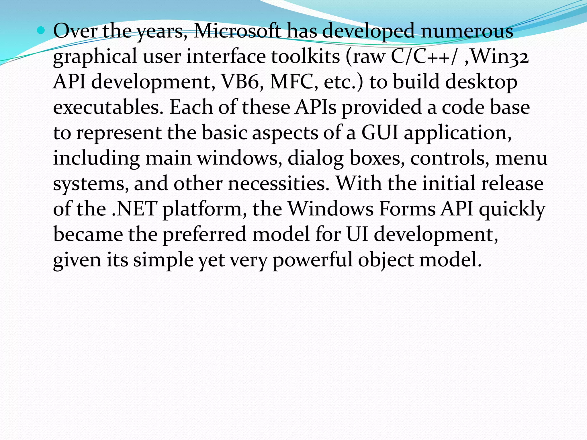 Introduction to wpf | PPTX | Operating Systems | Computer Software and Applications