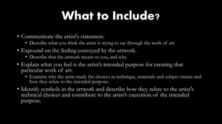 Introduction to Writing About Art - Critical | PPTX