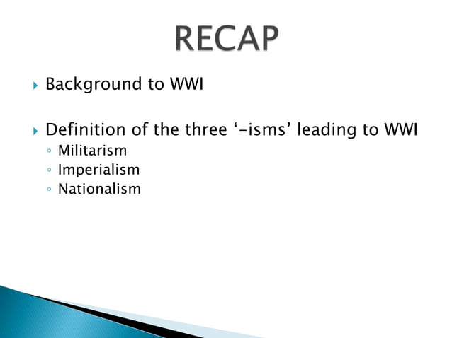 Introduction to WWI | PPTX | Death, Injury, or Military Conflict ...