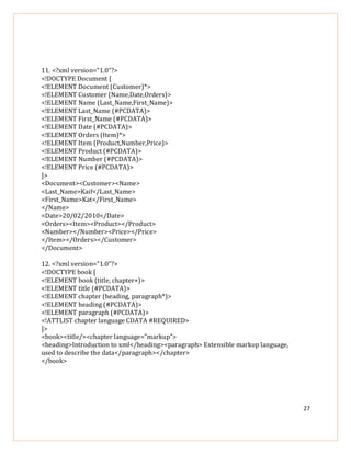 Introduction to xml | PDF | Web Design and HTML | Internet