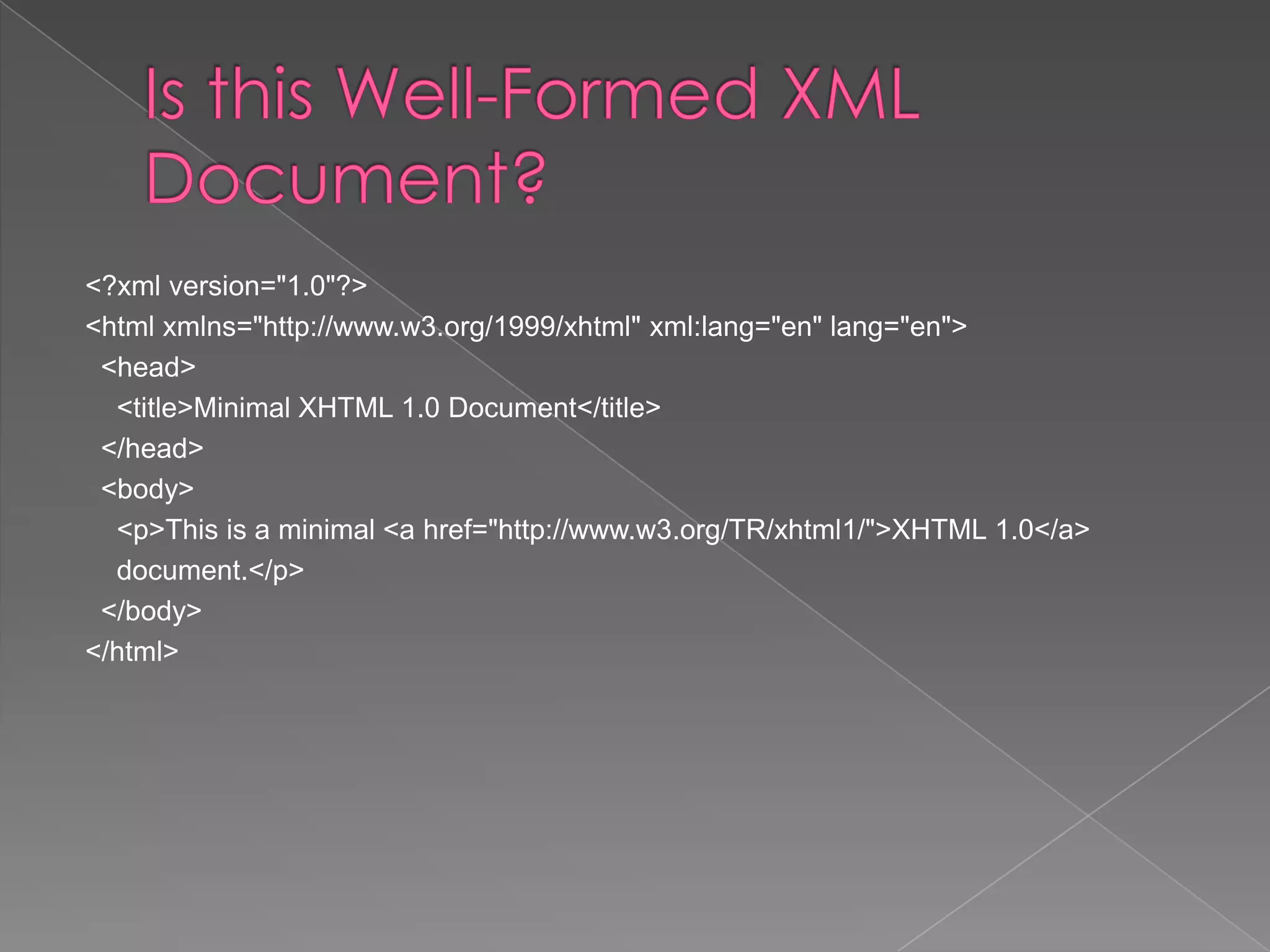 Introduction To Xml Ppt