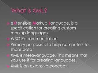 Introduction to xml | PPTX