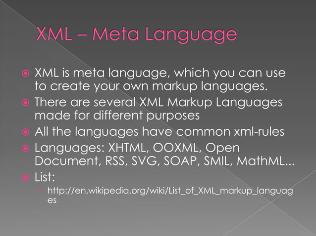 Introduction To Xml Ppt