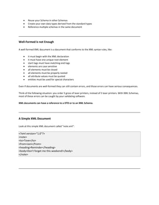 Introduction to xml schema | DOCX