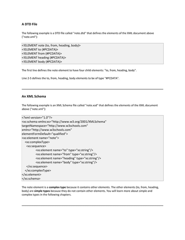Introduction to xml schema | DOCX