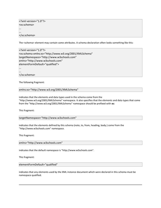 Introduction to xml schema | PDF