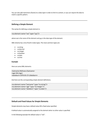Introduction to xml schema | DOCX