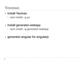 Introduction to yeoman | PPT