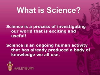 Introduction to yr7 science ppt | PPTX