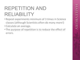 Introduction to yr7 science ppt | PPTX
