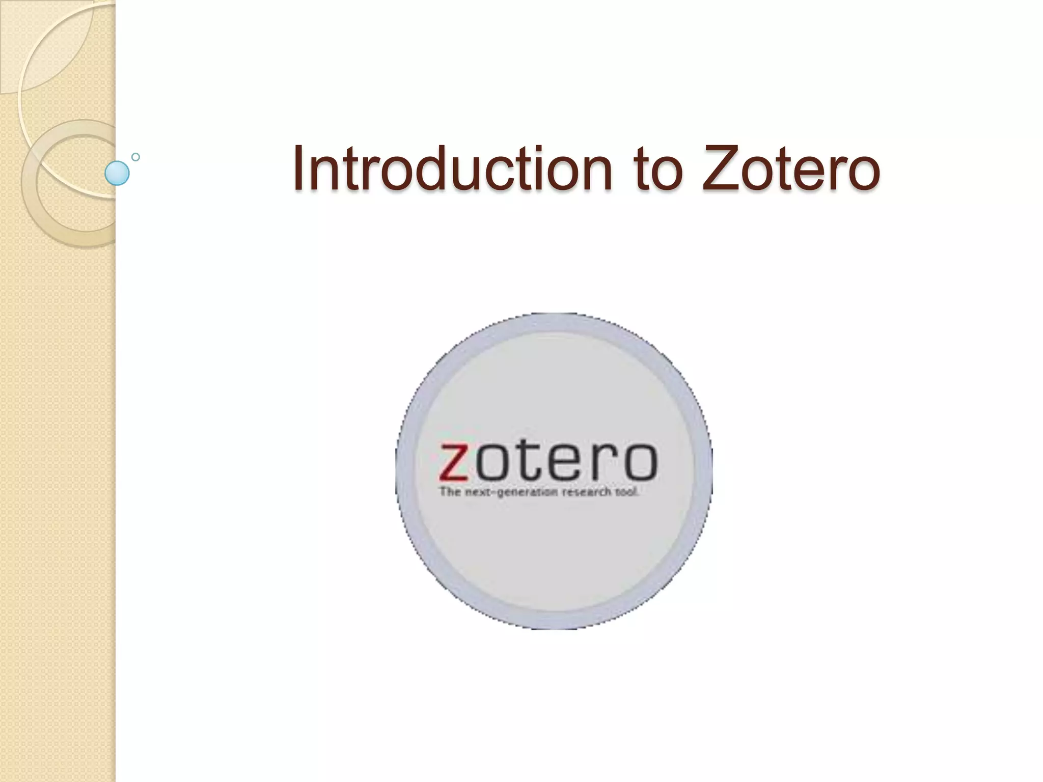 Introduction to Zotero | PPT