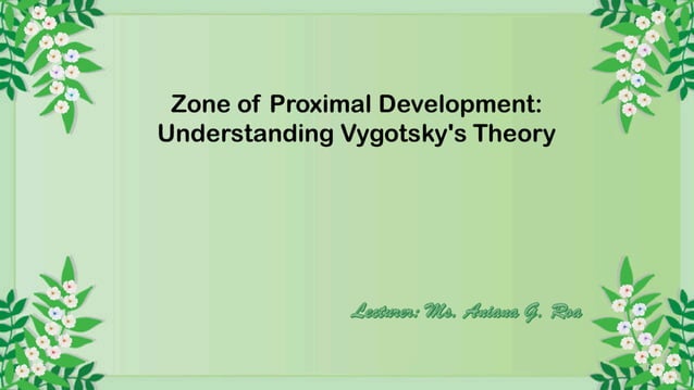 Zone of Proximal Development: Vygotsky's | PDF