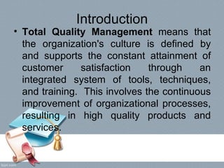 Introduction to TQM | PPT