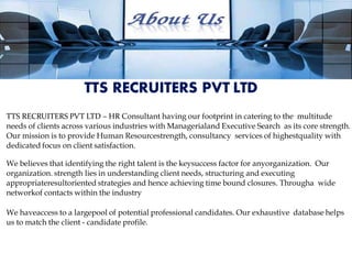 TTS Recruiters Pvt Ltd_Short Business Introduction | PPT