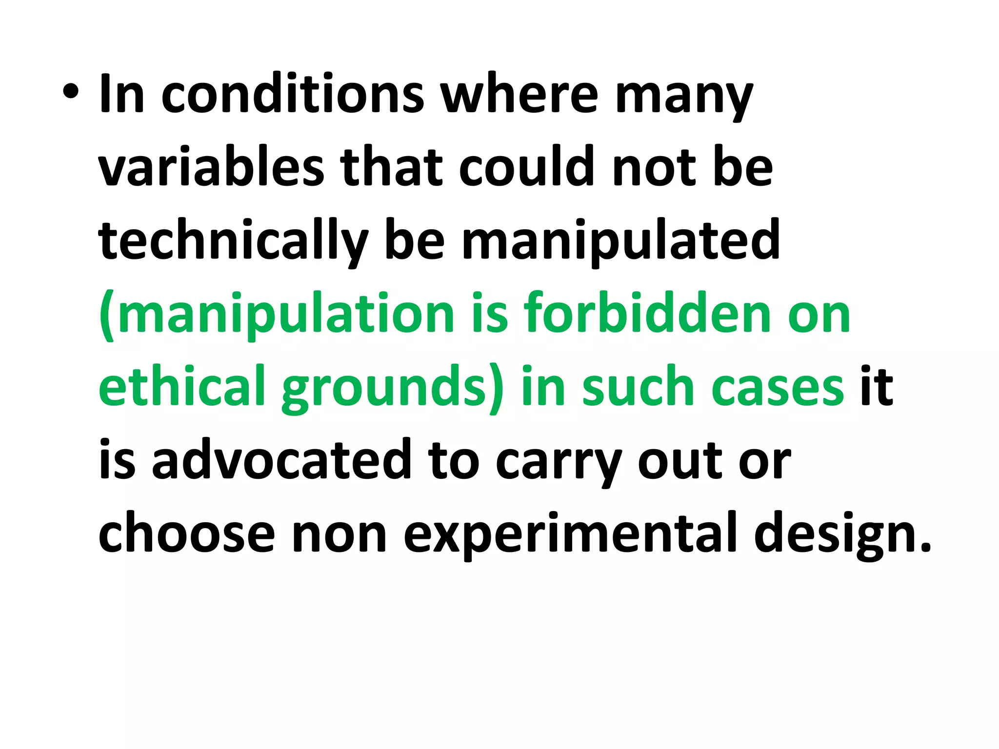INTO & TYPES OF NON EXPERIMENTAL RESEARCH DESIGNS | PPTX | Science
