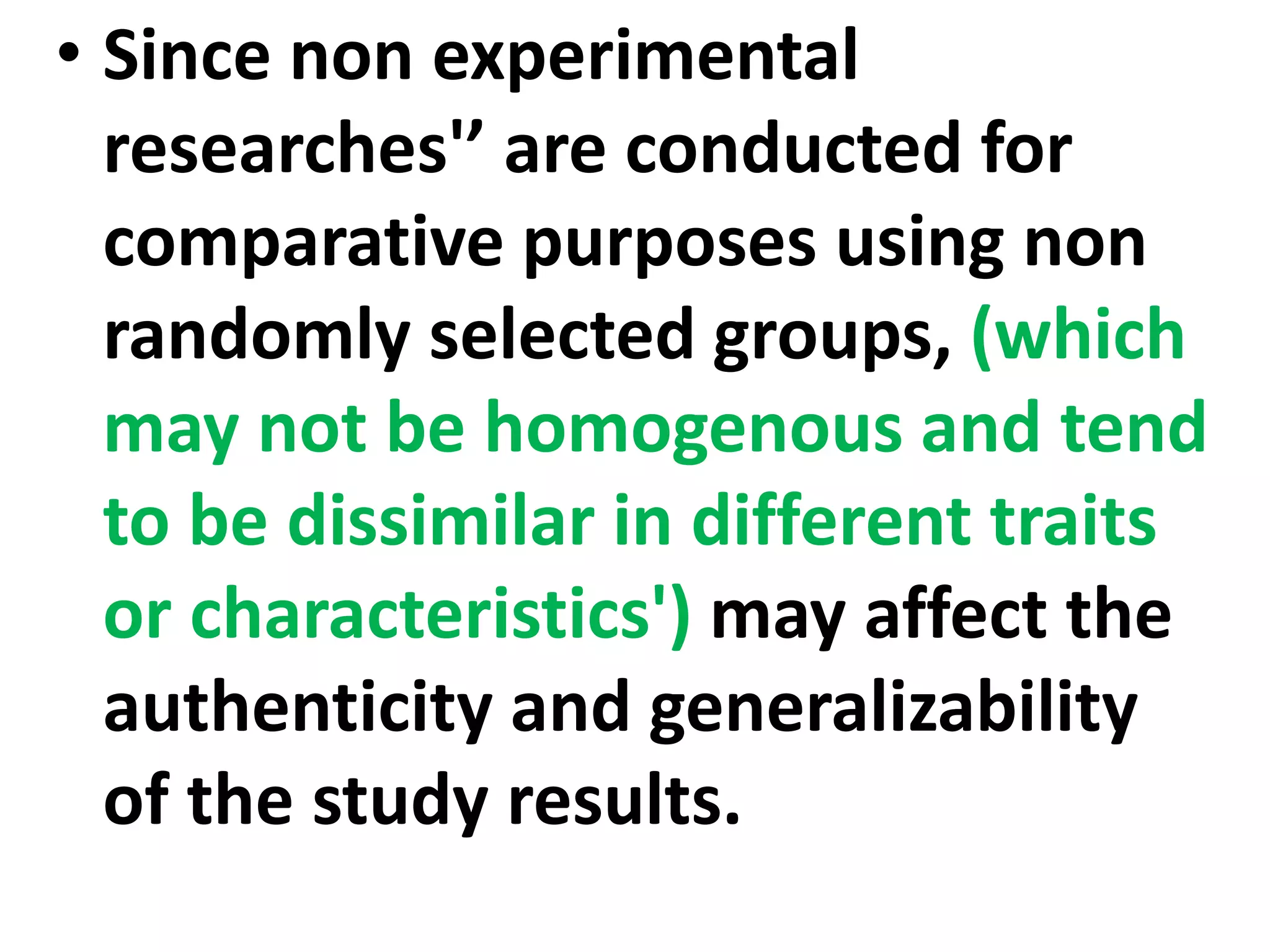 INTO & TYPES OF NON EXPERIMENTAL RESEARCH DESIGNS | PPTX | Science