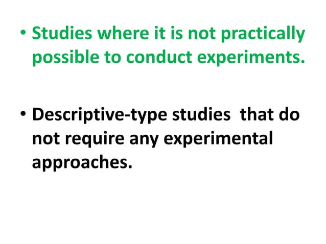 INTO & TYPES OF NON EXPERIMENTAL RESEARCH DESIGNS | PPTX | Science