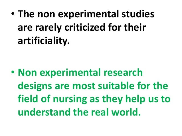 INTO & TYPES OF NON EXPERIMENTAL RESEARCH DESIGNS