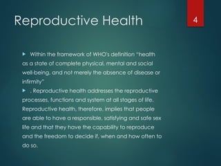 INTRODUCTION TO REPRODUCITVE HEALTH NURSNIG | PPTX