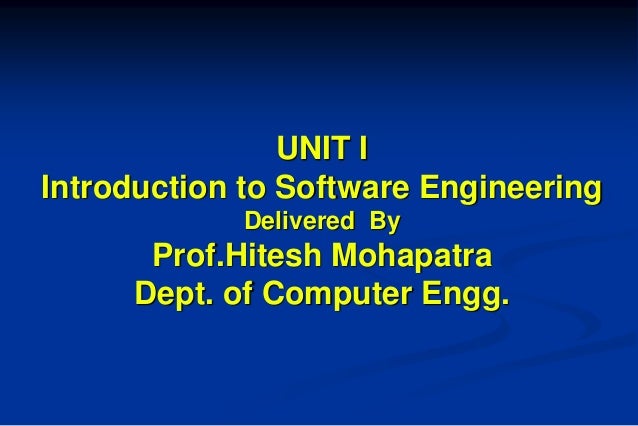 Introduction To Software Engineering