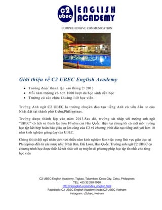 Giới thiệu về C2 UBEC English Academy | PDF