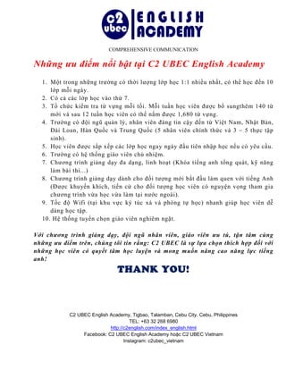 Giới thiệu về C2 UBEC English Academy | PDF