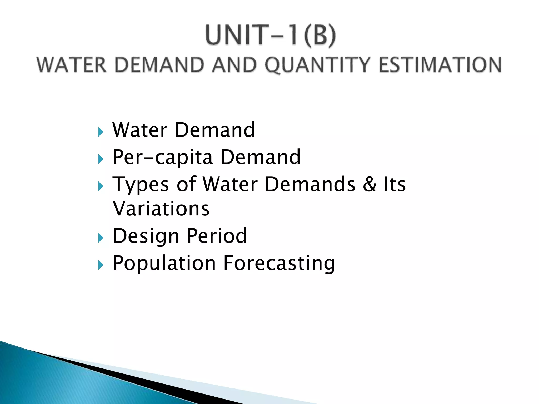 Introduction, water demand | PPTX