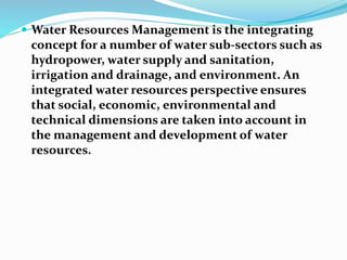 Introduction to Water Resource Management | PPTX