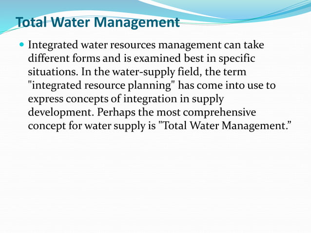 Introduction to Water Resource Management | PPTX | Environmental ...