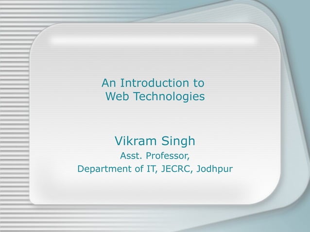 introduction to web technology | PPT