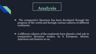 Introduction : what is comparative literature today ? | PPTX