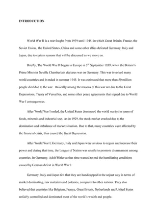 Introduction wwii | DOCX